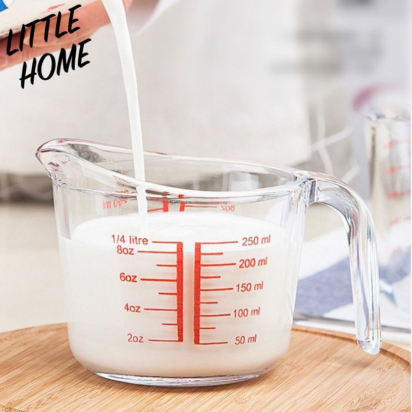 LITTLEHOME เหยือกตวง แก้วตวง ทำจากแก้วอย่างหนา ขนาด 250 - 500 - 1000 ml (A6) | Shopee Thailand
