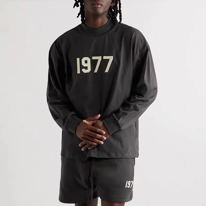 FOG FEAR OF GOD ESSENTIALS แบบ double-line ฤดูกาลที่แปด double-line high street หลวมและสบาย ๆ ...