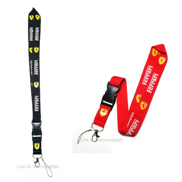 สายคล้องคอ ห้อยบัตร Ferrari+ห่วงเล็กทุกเส้น สกรีนชัดสวย ไม่ลอก | Shopee ...