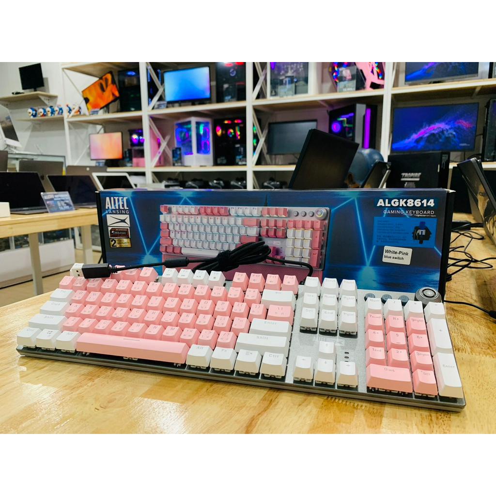 Altec Lansing Gaming keyboard BK8614 Pink-White | Shopee Thailand