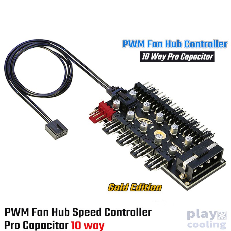 PWM Fan Hub Speed Controller 10Way Pro Capacitor (ใช้ต่อพัดลม 10ตัว ...