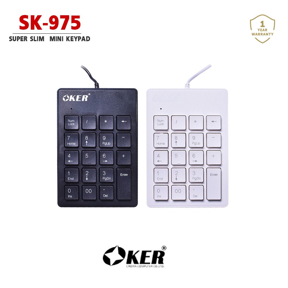 คีย์บอร์ด OKER SK-975 Numberic Mini Keypad คีย์บอร์ด แป้นตัวเลข ...