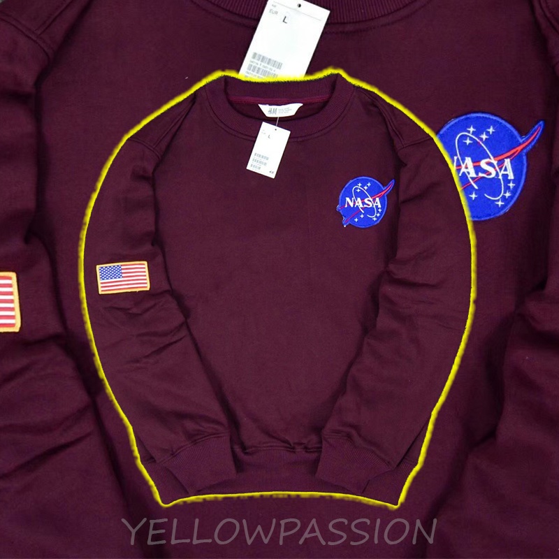คอกลม NASA H&M UNISEX PREMIUM LOGO | Shopee Thailand