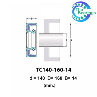 TC 140-160-14 Oil seal TC ออยซีล ซีลยาง ซีลกันน้ำมัน ขนาดรูใน 140 ...
