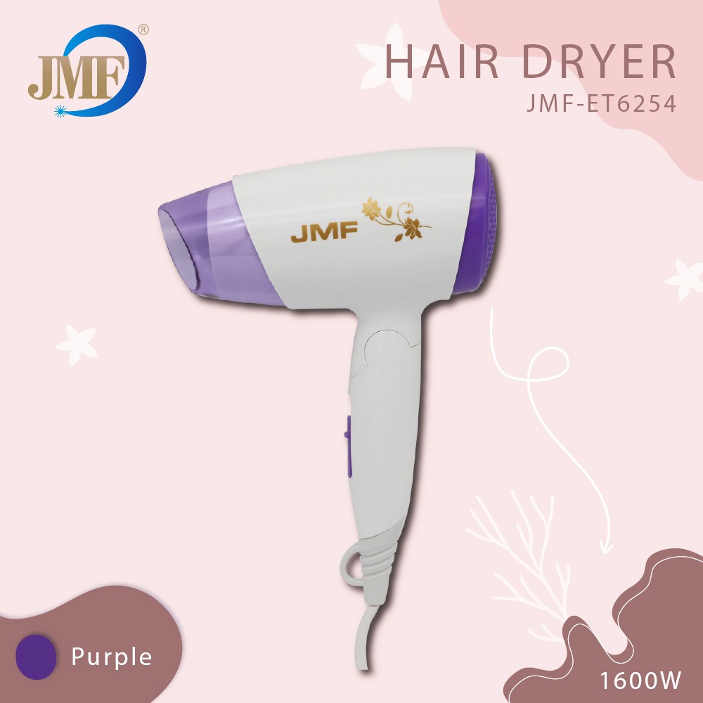 JMF hair dryer ไดร์เป่าผม พกพา1600W รุ่น ET6254ปรับความร้อน&แรงลมได้ เป่าผม ไดเป่าผม | Shopee ...