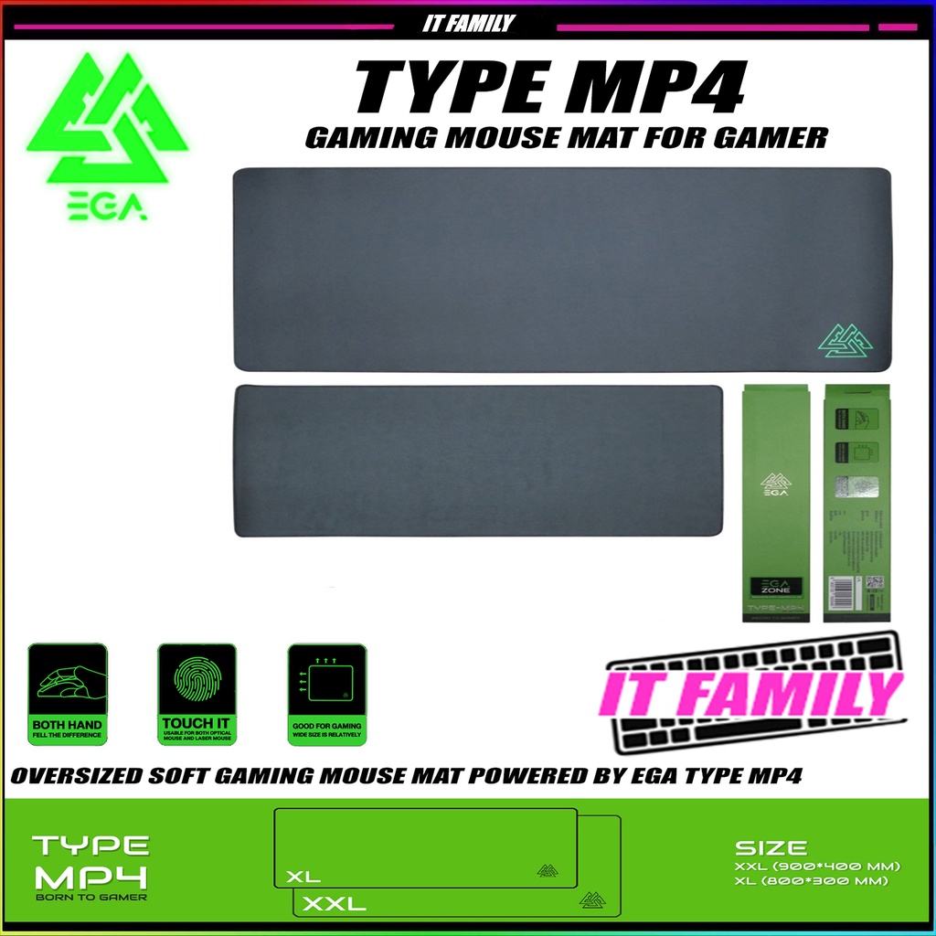 แผ่นรองเมาส์ EGA TYPE MP4/MP5/MP6/MP7 Mouse Pad Gaming แผ่นรองเมาส์ มี XL 800x300x3mm./XXL ...