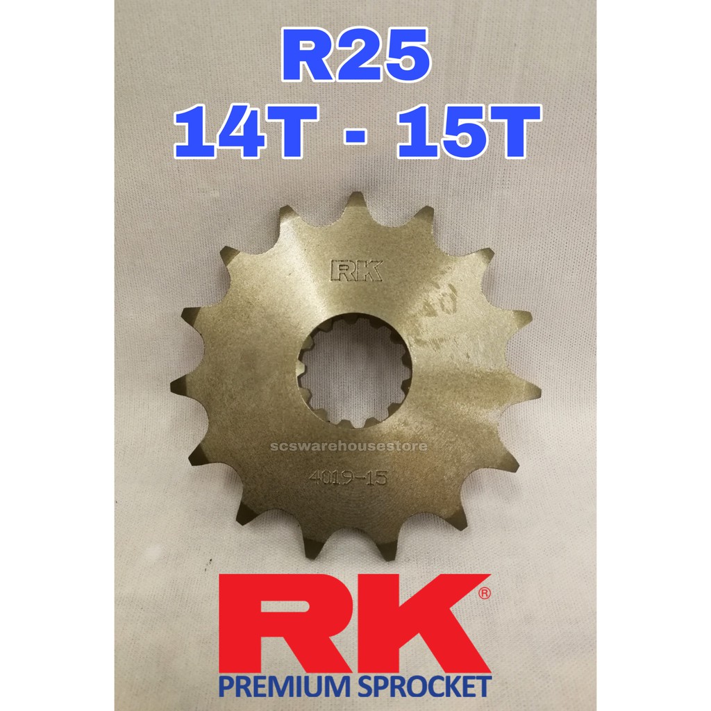 Rk เฟืองหน้า อุปกรณ์เสริมมอเตอร์ สําหรับ Yamaha R25 14T 15T MT25 ...