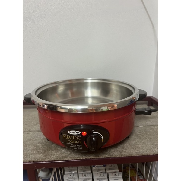 IMARFLEX หม้อสุกี้ไฟฟ้า หม้อสแตนเลส ฝาแก้ว ขนาด 3 ลิตร (เต็มความจุ 4 ลิตร) รุ่น IP- 19 มือสอง ...