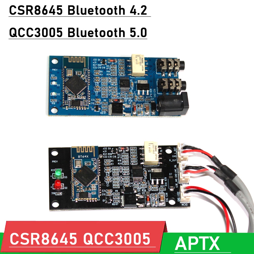 Csr8645 QCC3005 บอร์ดโมดูลรับสัญญาณเสียงบลูทูธไร้สาย APTX AUX DIY DC12V ...