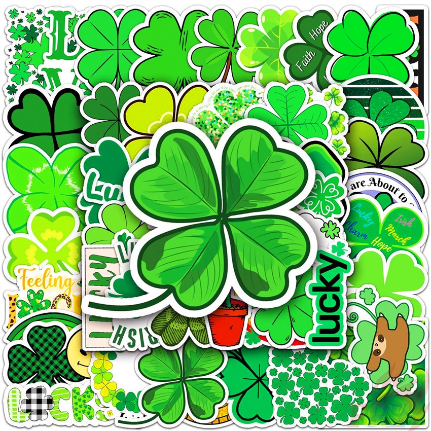 Four Leaf Clover Series 01 Lucky Clover Stickers 50Pcs/Set Waterproof ...