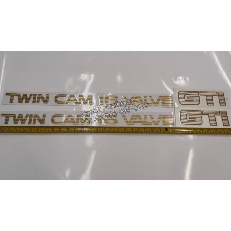 Sticker สติ๊กเกอร์แบบดั้งเดิม ติดข้างรถ TOYOTA คำว่า TWIN CAM 16 VALVE ...