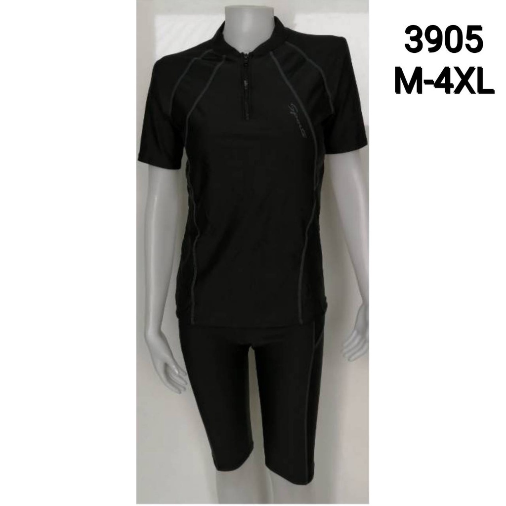 TBL ชุดว่ายน้ำชายหญิง ชุดว่ายน้ำ 2 ชิ้น เสื้อแขนสั้นกางเกงขาสามส่วนแนวสปอร์ตรุ่น3905 | Shopee ...