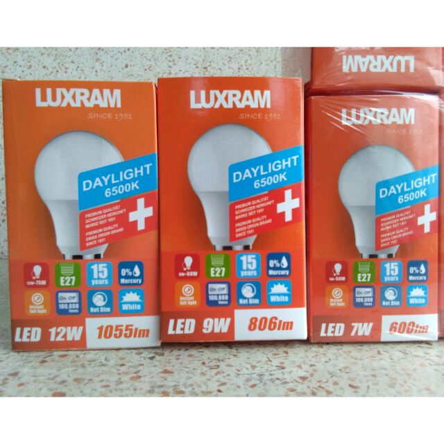 หลอดไฟ LED LUXRAM 6500K | Shopee Thailand