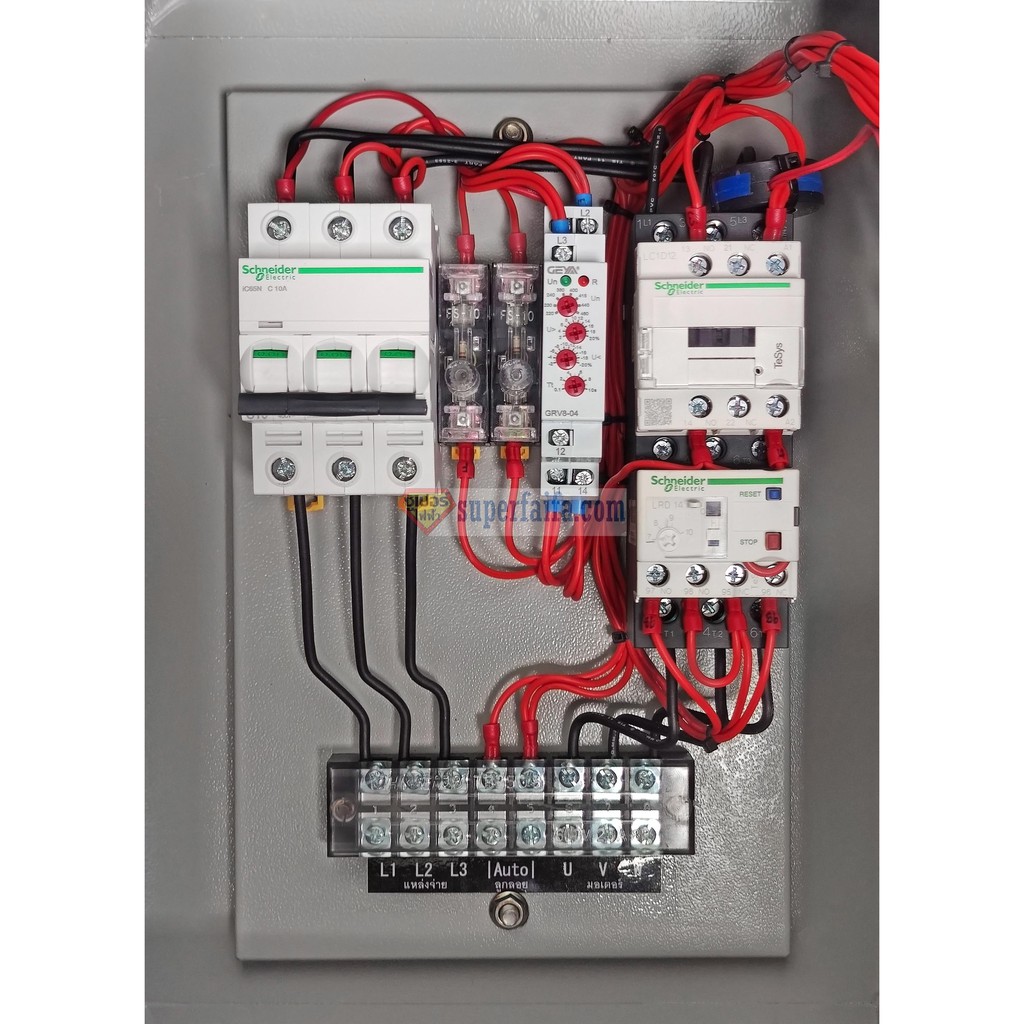 TTS 423D ตู้คอนโทรลมอเตอร์ Schneider Pro 380VAC 3เฟส 1/4-20HP (มีเฟส ...