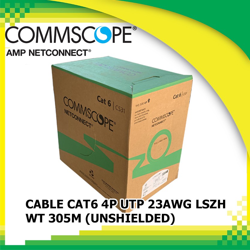 Commscope สายแลน CABLE,CAT6,4P,UTP,23AWG,LSZH,WT,305M,(UNSHIELDED ...