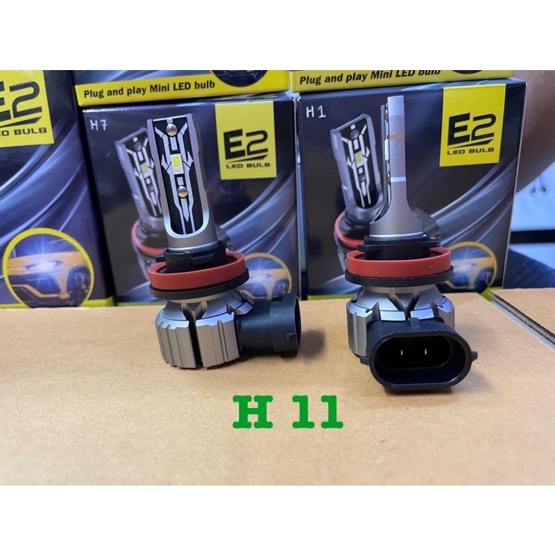 หลอดไฟหน้ารถ หลอดไฟรถยนต์ หลอดไฟ LED E2 8000lm | Shopee Thailand