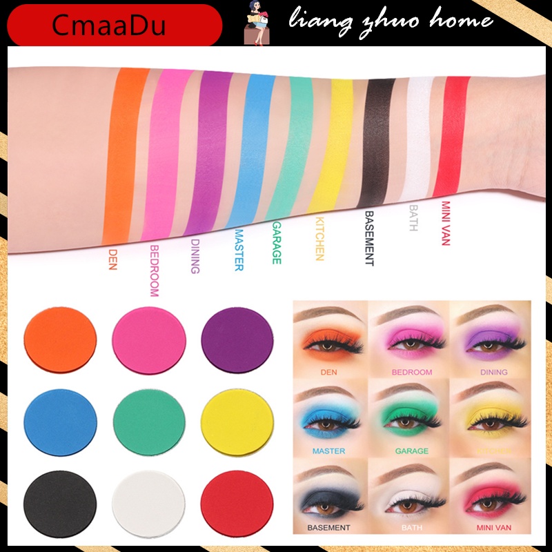 Cmaadu พาเลทอายแชโดว์ ชิมเมอร์ เนื้อแมตต์ กลิตเตอร์ 9 สี | Shopee Thailand