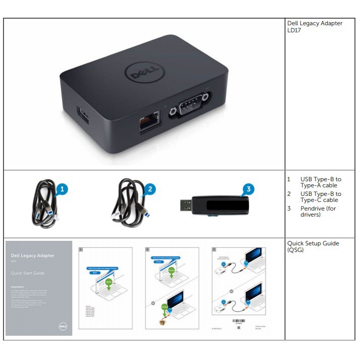USB TYPE-C MULTIPORT ADAPTER (อุปกรณ์แปลงสัญญาณ) DELL LEGACY ADAPTER ...