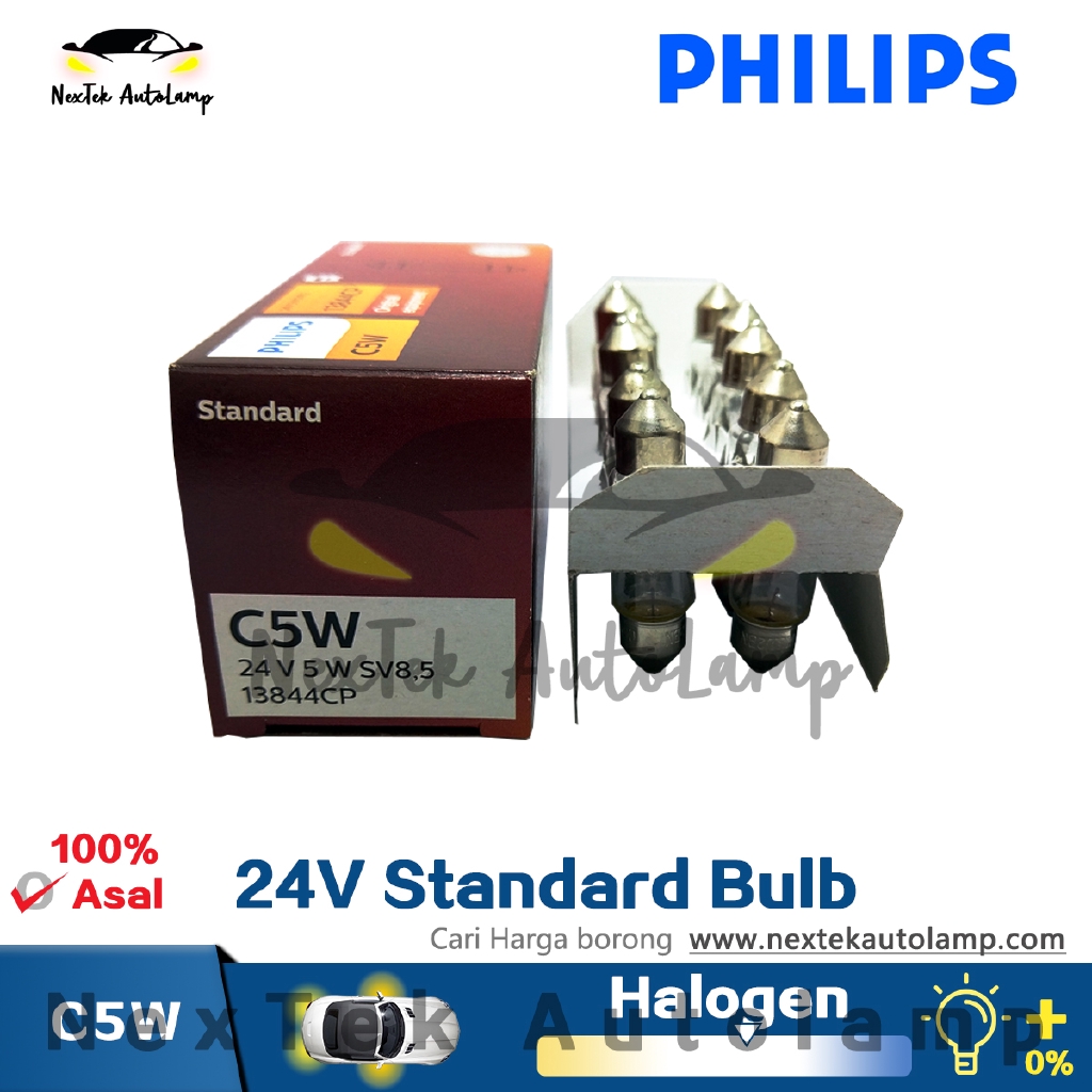 ขายดี Philips C5W 13844 24V SV8.5 ไฟสัญญาณภายในรถยนต์ 36 มม. | Shopee ...