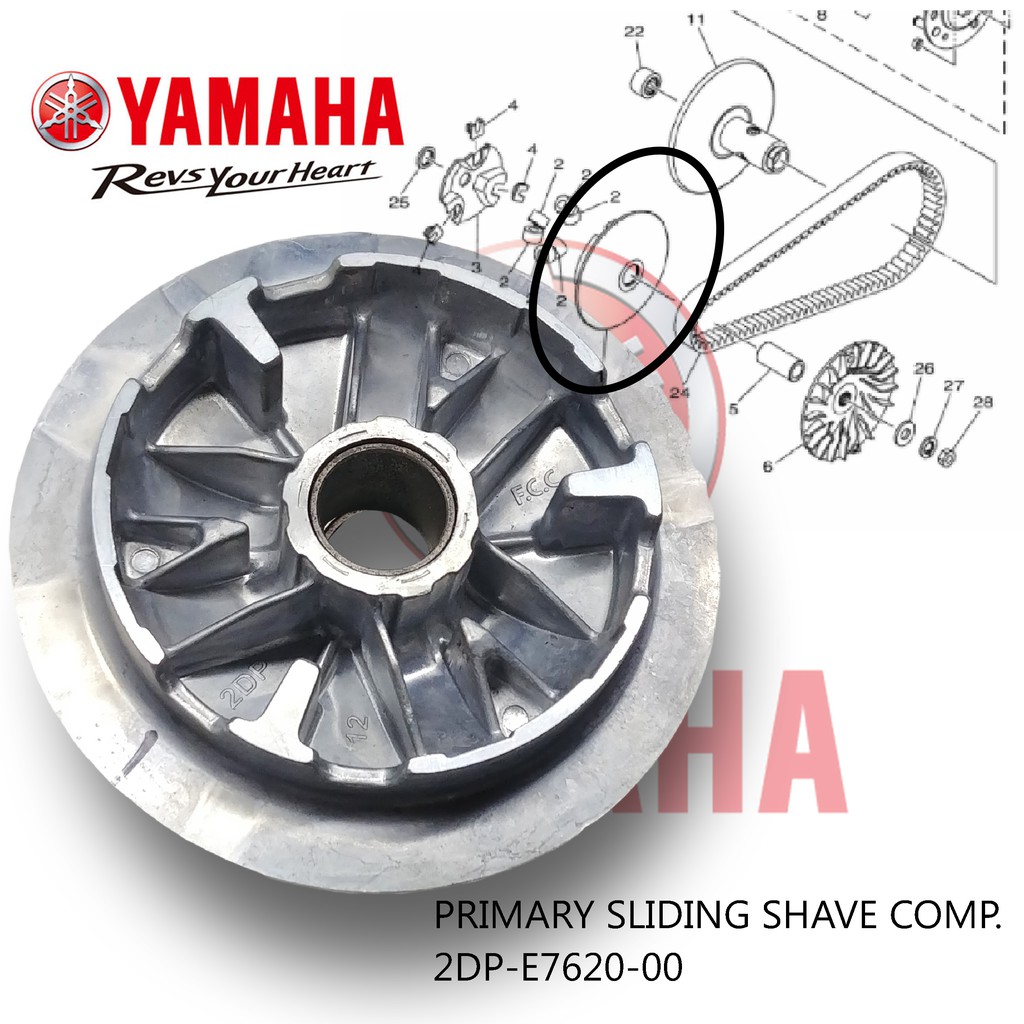 ลูกกลิ้งบ้าน NMAX 2DP-E7620-00 pnp AEROX 155 B65-E7620-00 ของแท้ YAMAHA ...