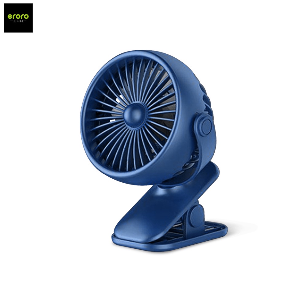 ERORO พัดลมพกพาชาร์จไฟ แบบหนีบได้ ปรับแรงลมได้ 3 ระดับ | Shopee Thailand