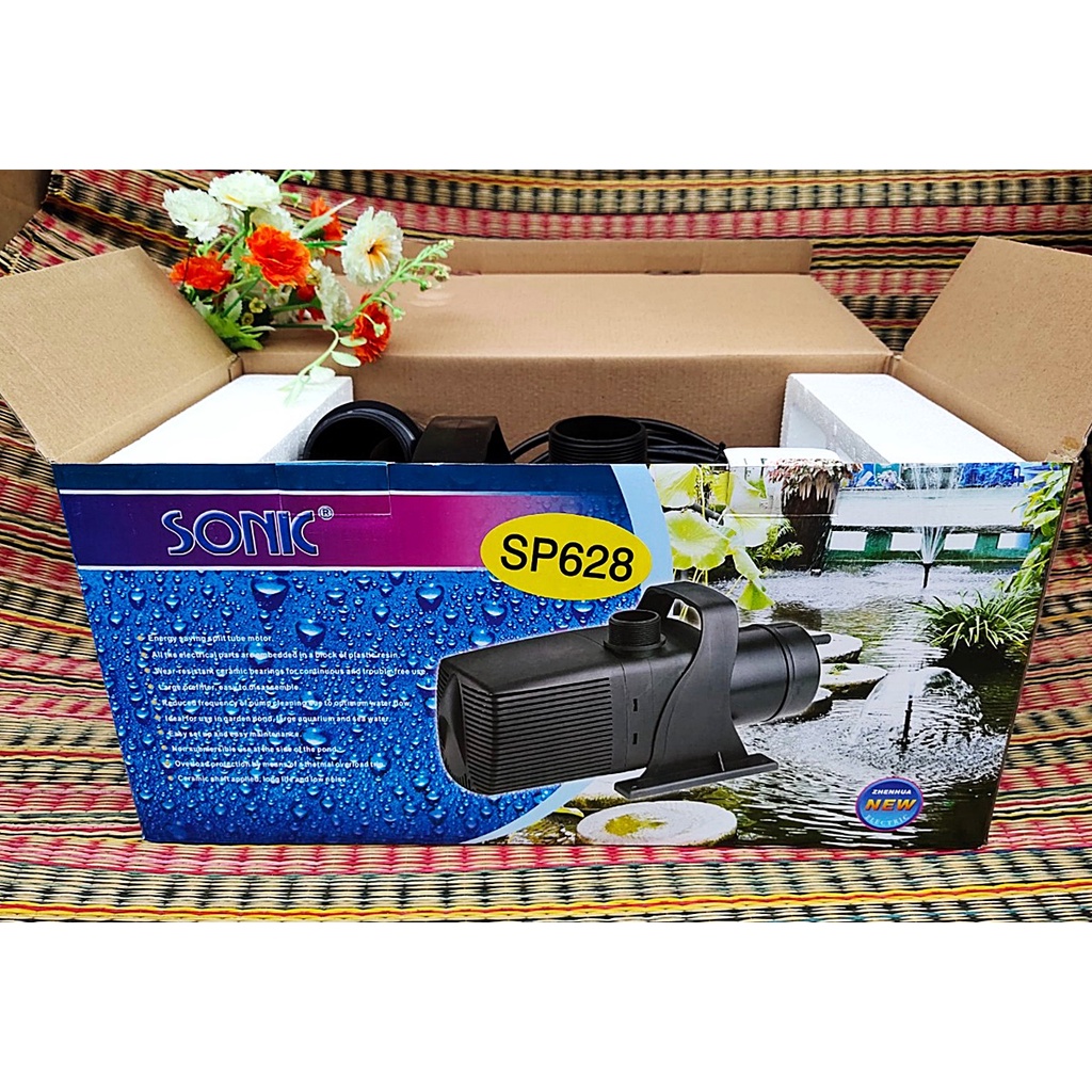 ปั้มน้ำยอดนิยม ราคาถูก SONIC SP-628 ปั๊มดูดน้ำ ปั้มน้ำบ่อปลา ปั๊มน้ำพุ น้ำตก ขนาด 28,000 ลิตรต่อ ...
