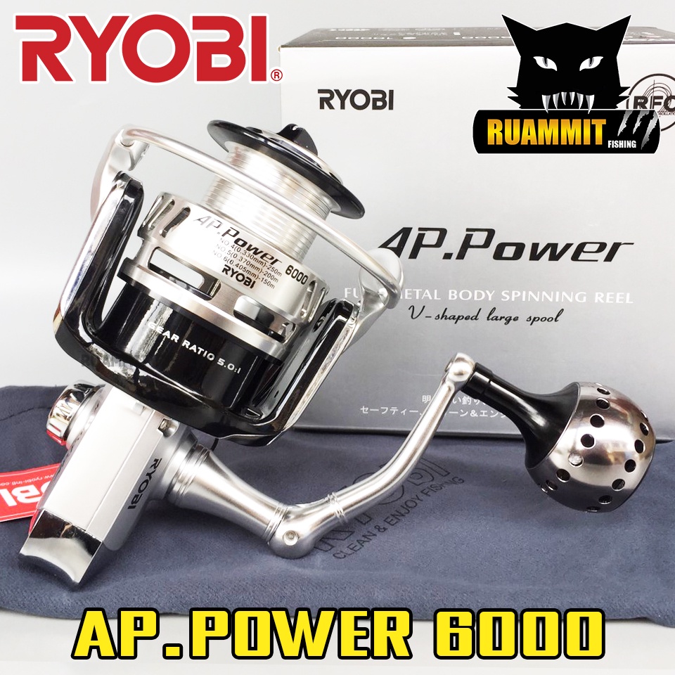 รอกสปินนิ่งเรียวบิ RYOBI AP.POWER 4000,5000,6000,8000,10000 ( BLACK ...