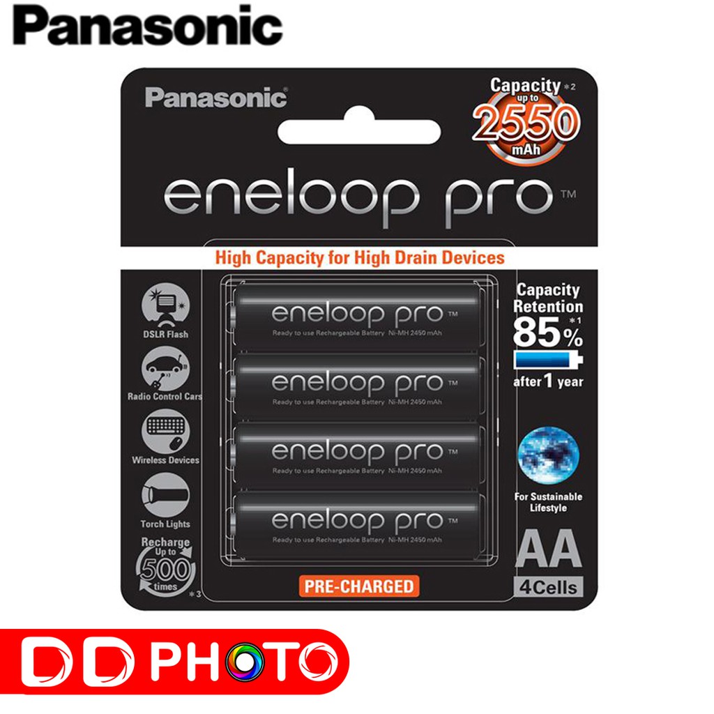 ENELOOP Pro 2450 mAh Rechargeable Battery AA x 4 รุ่น BK-3HCCE/4BT ...