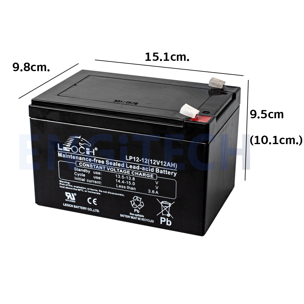LEOCH แบตเตอรี่ แห้ง LP12-12 ( 12V 12AH ) VRLA Battery สำรองไฟ ฉุกเฉิน ...