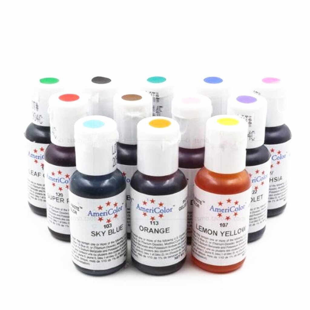 Ameri Color Soft Gel Paste สีเจลสำหรับผสมอาหารและขนม ขนาด 0.75 oz จากอเมริกา (ชุด 1/2) | Shopee ...