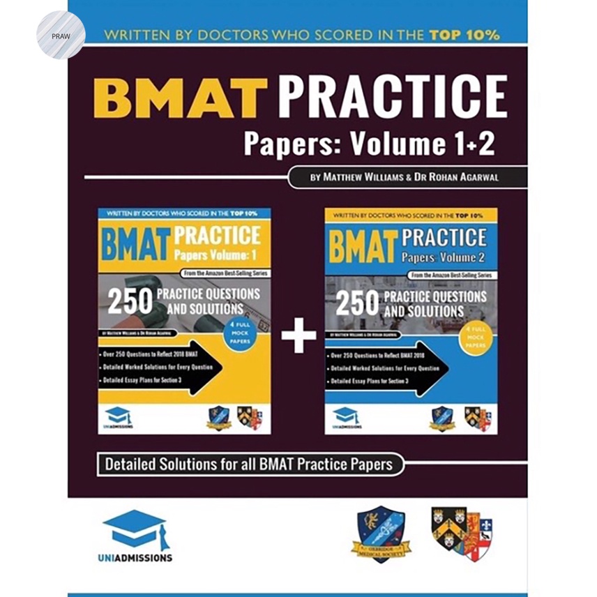 BMAT PRACTICE PAPERS VOLUME 1&2: DETAILED SOLUTIONS FOR ALL BMAT ...