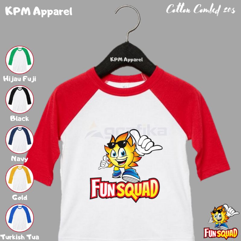 เสื ้ อยืด Raglan 3/4 Kids - KPM Apparel - Fun Squad - Cotton Combed ...