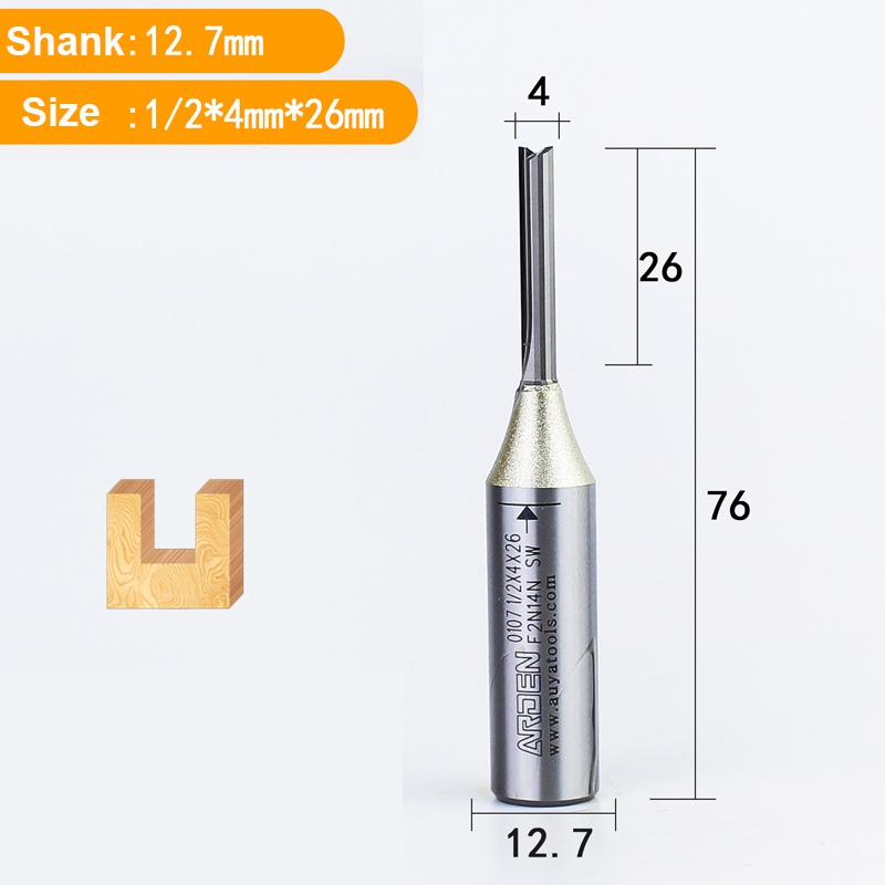 Arden 1/2 Shank CNC TCT ปลายตรง Mill งานไม้ เครื่องมือ เครื่องตัดคาร์ไ ...
