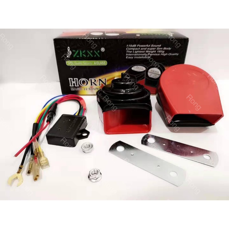 แตรหอยโข่ง ยี่ห้อ HORN-ZKXX แบบ 8เสียง เปลี่ยนจังหวะได้ 8 โหมด 12V ยอดฮิตสุดๆ ระดับเสียง 135db 1 ...