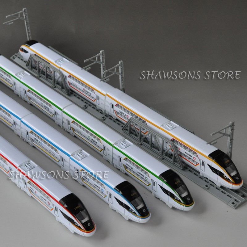 โมเดลรถไฟโลหะ Double Decker CRH High Speed Train Railway Model ความเร็ว ...
