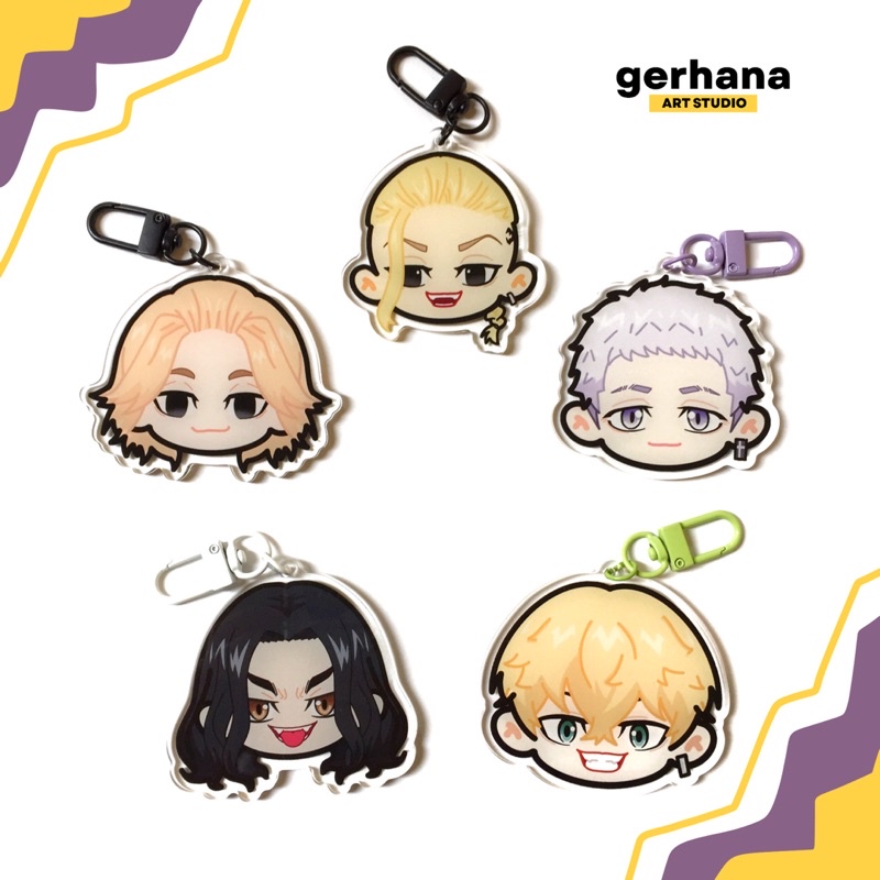 พวงกุญแจอะคริลิค รูปการ์ตูน Tokyo Revengers Chibi Mikey Draken Mitsuya ...