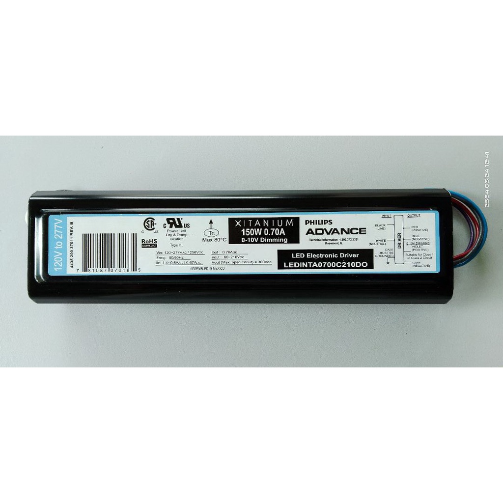 Philips Advance Xitanium Led Driver150 w, 0.7 Adc, 60-210 Vdc ...