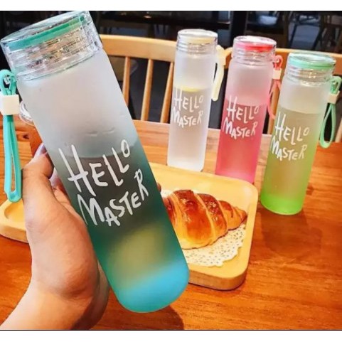 **แบบใหม่** กระบอกน้ำมีหูหิ้ว ขวดน้ำมีหูหิ้ว HELLO MASTER ขนาด 400ml (BB352) | Shopee Thailand