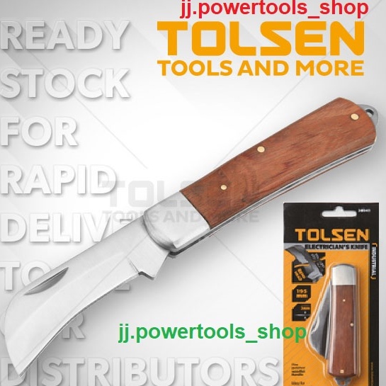 Tolsen 38041 มีดพับเอนกประสงค์ มีดปอกสายไฟ มีดช่างไฟฟ้า ใบมีดสแตนเลส ...