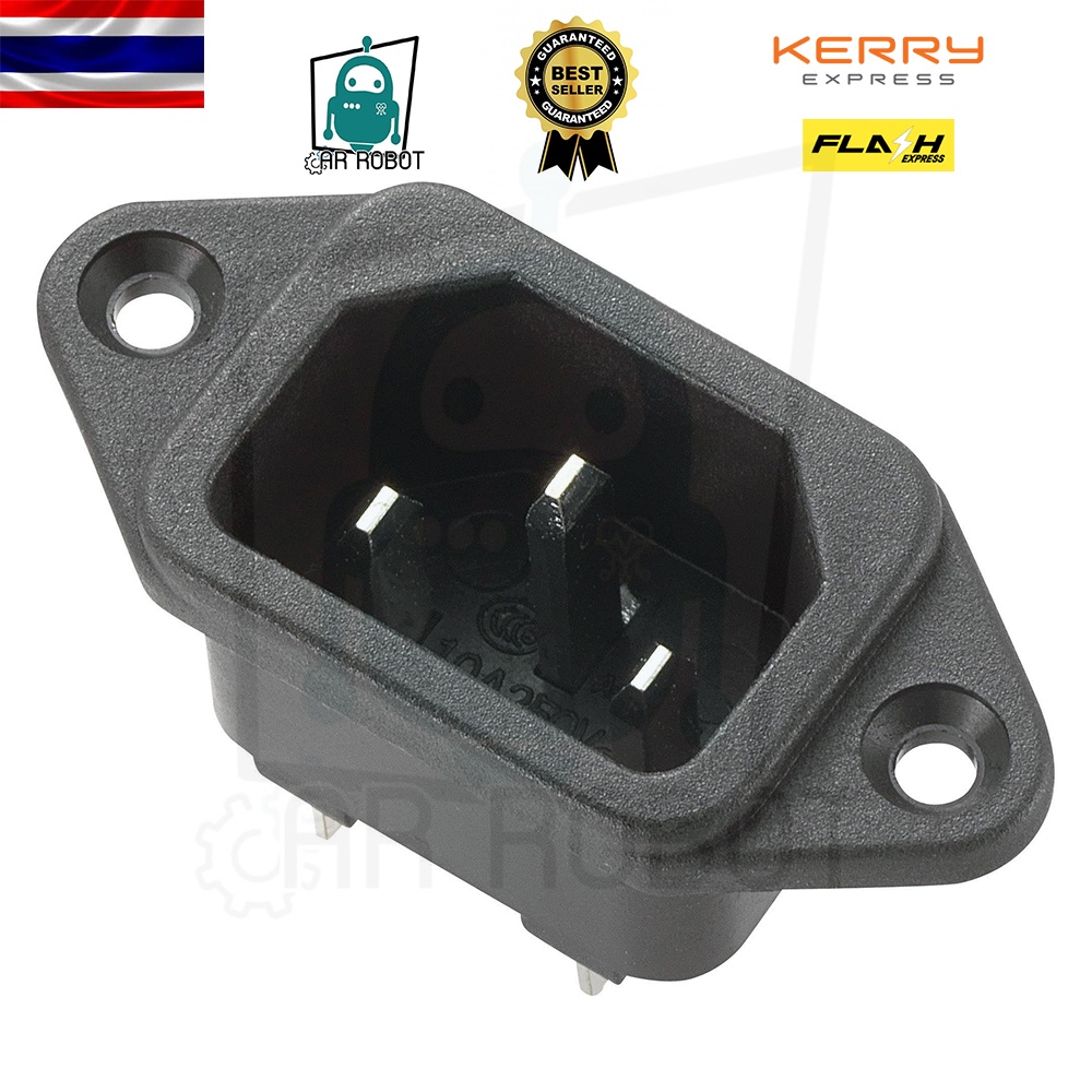 RS PRO C14 Panel Mount IEC Connector Male 10A 250 V | Shopee Thailand