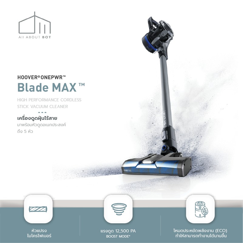 [รับประกัน2ปี] Hoover Blade Max⚡️เครื่องดูดฝุ่นไร้สาย ออกแบบระบบดูดแบบ ...