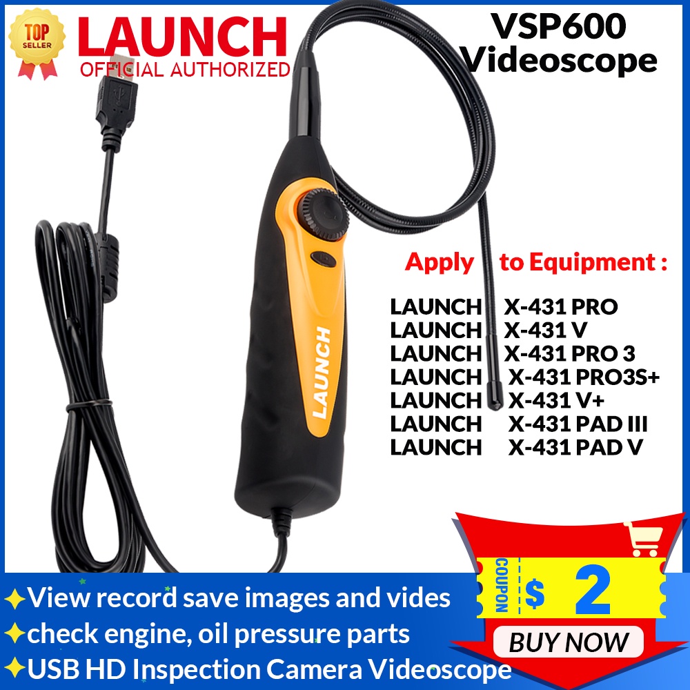 Launch VSP600 กล้องบันทึกวิดีโอ USB HD 5.5 มม. สําหรับ X431 V V PLUS ...