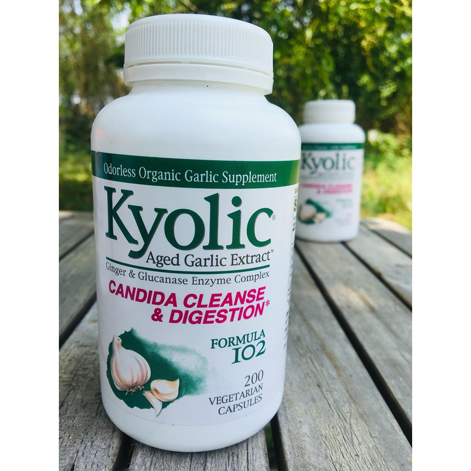 กระเทียมบ่มสกัดไร้กลิ่น Kyolic® Aged Garlic Extract Candida Cleanse ...