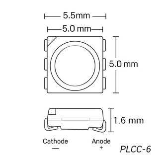 RGB LED เปลี่ยนสี / แสงขาว SMD 0505 PLCC-6 Led Ultra Bright White Led ...