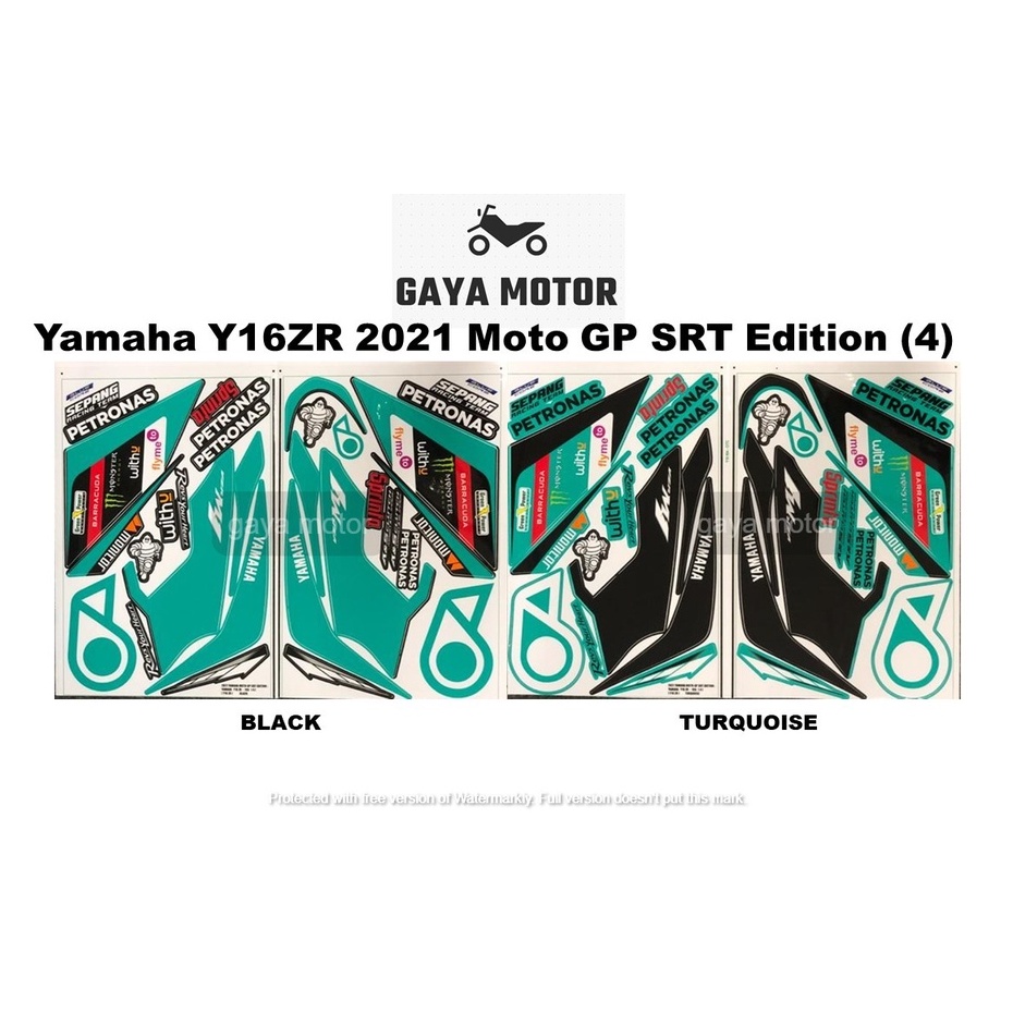 สติกเกอร์ตัวถัง Yamaha Y16 Y16ZR 2021 Moto GP SRT Edition (4) | Shopee ...
