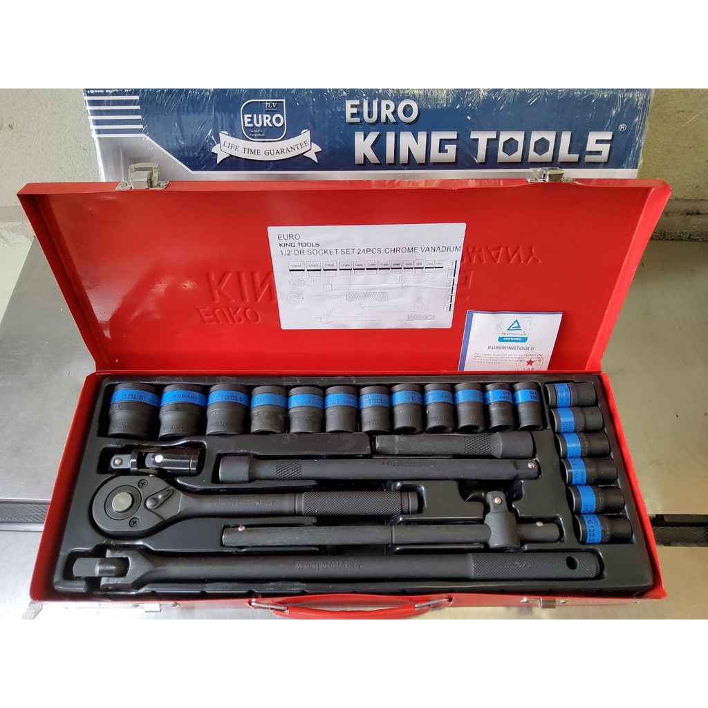 Euro King Tools บ๊อกชุด บล็อกชุด มี6เหลี่ยมและ12เหลี่ยม รู1/2" (4หุน ...