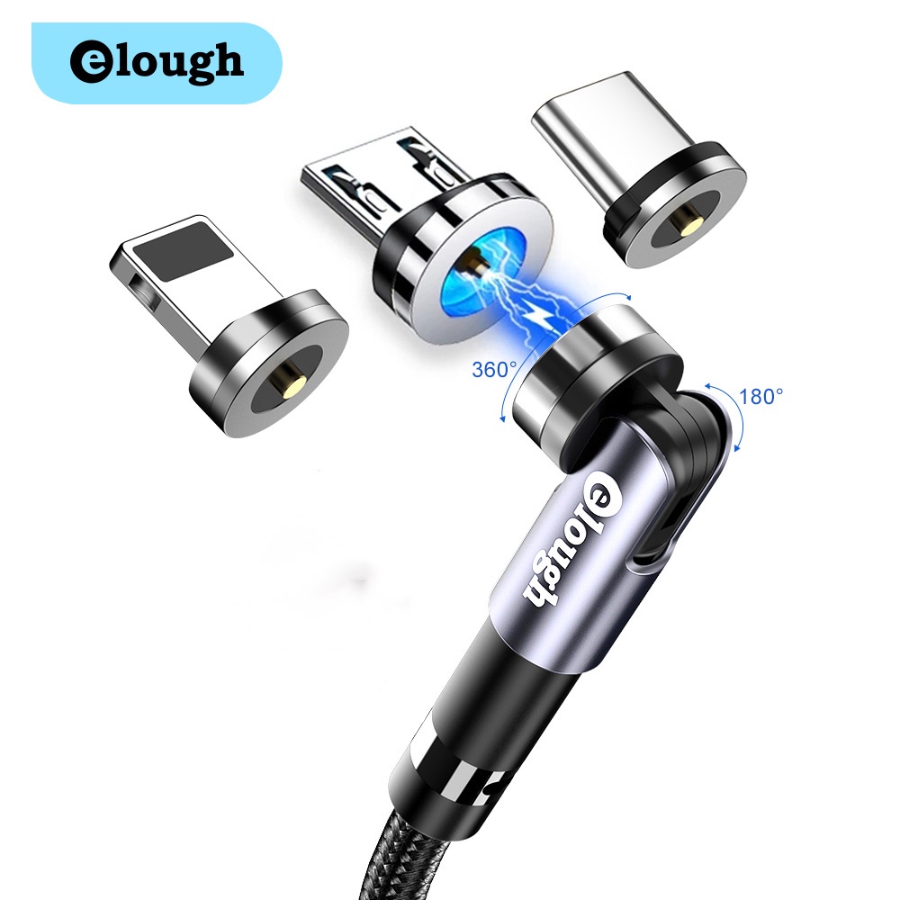 Elough 540 Degree Rotate Magnetic Charging Cable Micro USB Cable Magnet ...