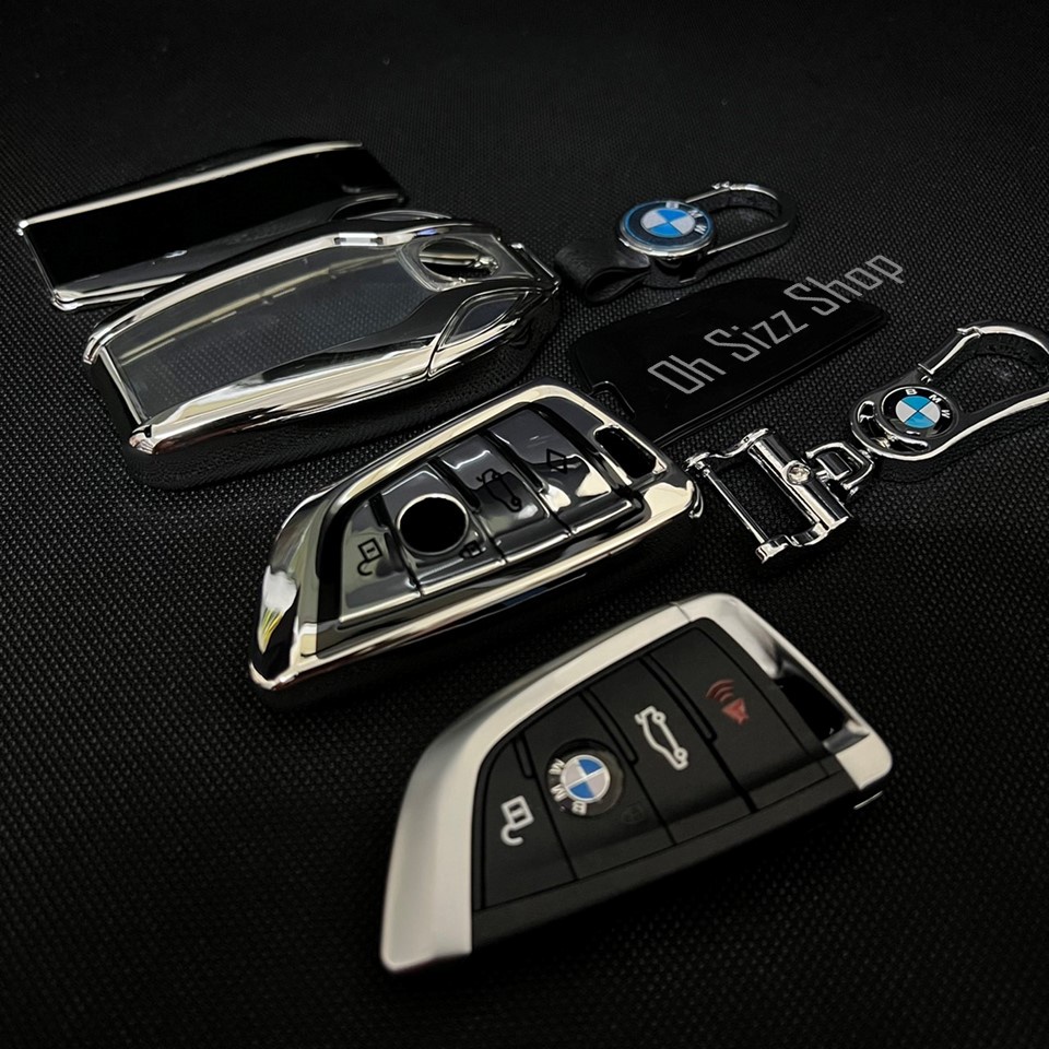 เคสรีโมทเงินเงา รถ BMW LCD & Blade 2022 ( TPU Key Cover with PC Push ...