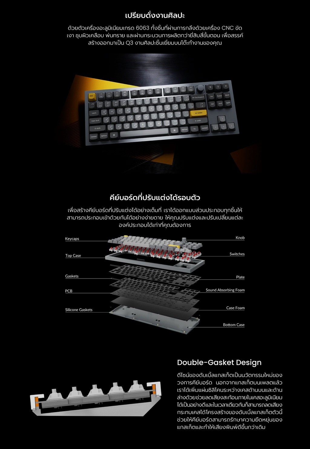Keychron Q3 Custom Keyboard QMK VIA Thai (คัสต้อมคีย์บอร์ด ภาษาไทย ขนาด ...