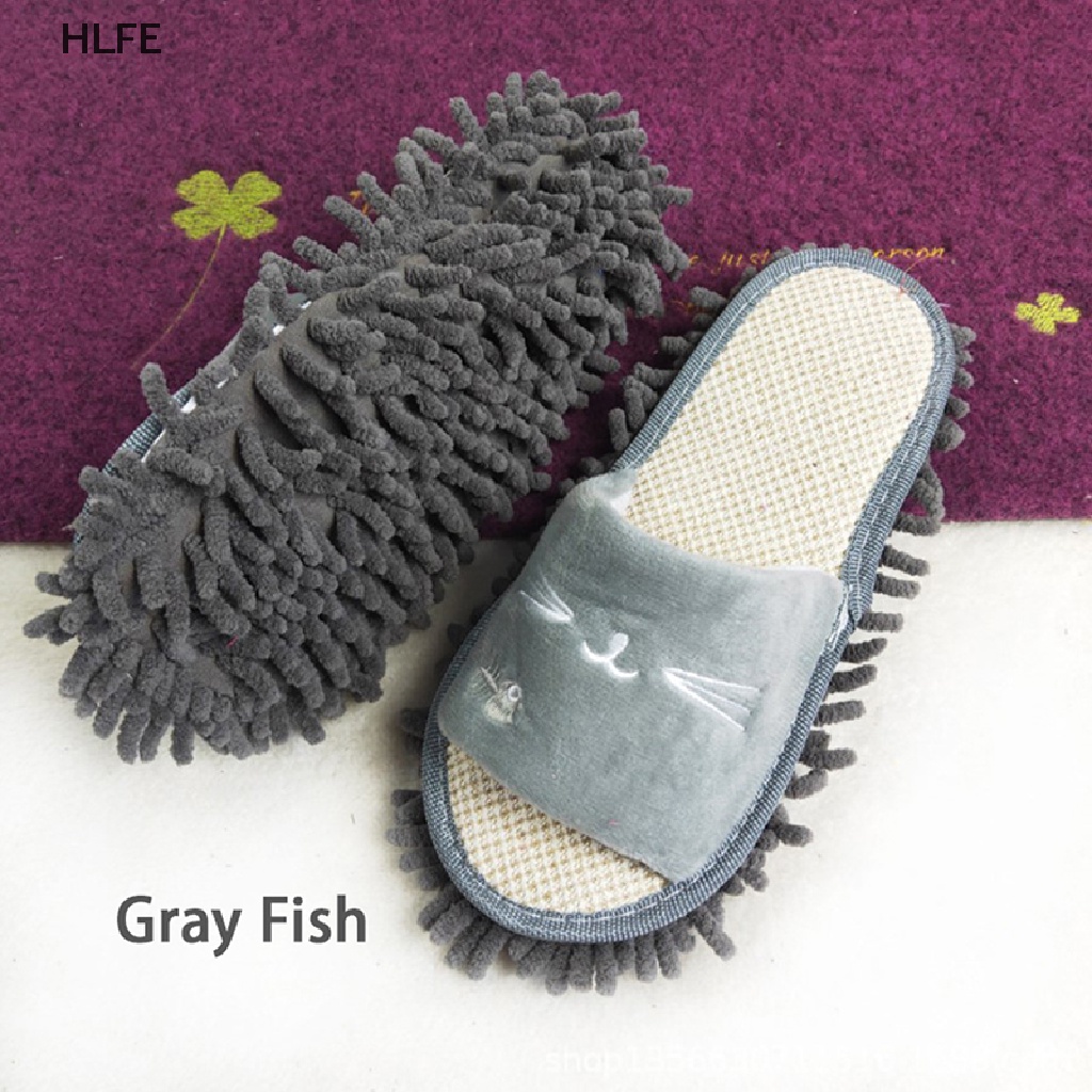 HL Cartoon Dog Lazy Mop Slippers Unisex Microfiber Cleaning Floor ...